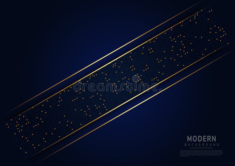 Modern Template Dark Blue Background Line Diagonal Gold and Dot with ...