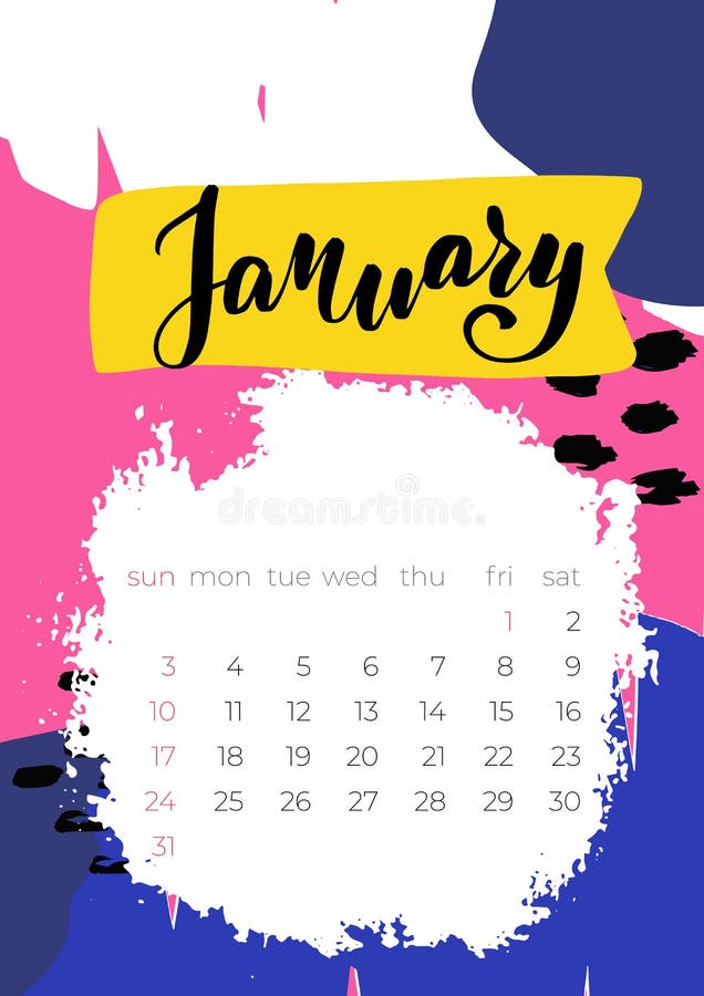 Modern Template with January 2021. Vector Template Stock Vector ...