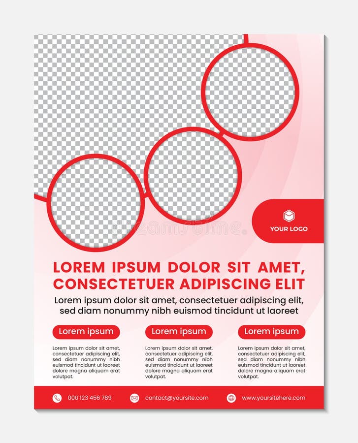 Modern Template Minimalist Brochure Flyer Simple Design Red Background ...