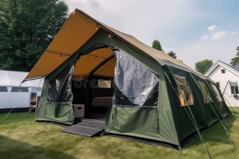 Modern Tent with State-of-the-art Technology and Design Stock ...