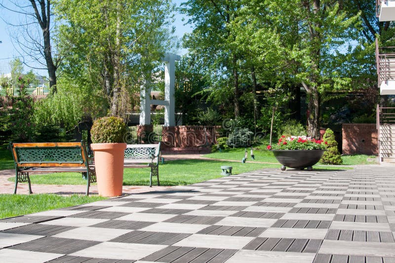 Modern terrace stock photo. Image of pavement, landscape - 53296442
