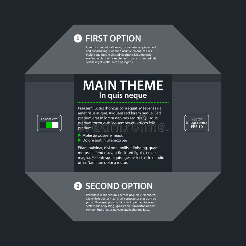 Modern Text Background with Paper Stripe Ring and Two Options in Flat ...