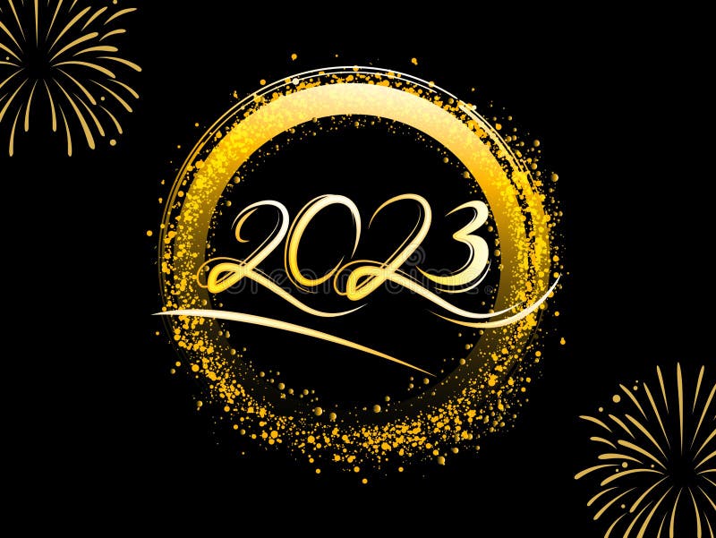 Happy New Year Twenty Twenty Three Text Design Stock Illustrations ...