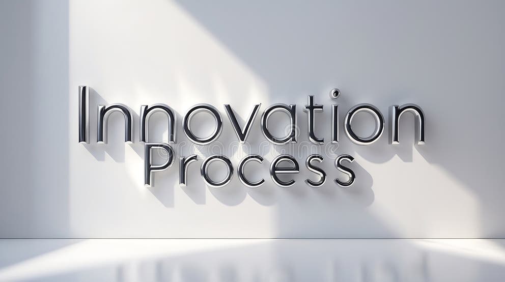 Modern Text Displaying Innovation Process Concept on a Clean Backdrop ...