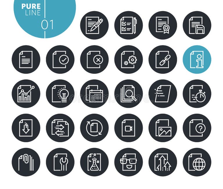 Modern Text Editing and Document Formatting Line Icons Set Stock Vector ...