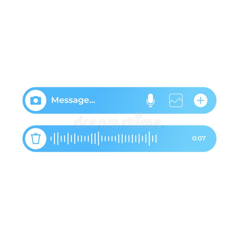 Modern Text and Voice Message Ui. Stock Vector - Illustration of ...