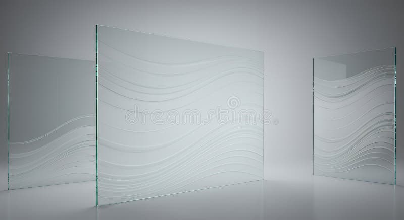 Modern Textured Glass Panels with Wavy Design for Interior Architecture ...
