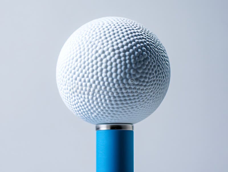 Modern Textured Sphere on a Blue Metallic Stand Design Stock ...