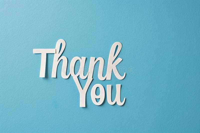 Modern Thank You Card with Bold White Text on a Soft Blue Gradient ...