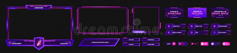 The Modern Theme for Twitch Screen Panel . the Overlay Frame Set Design ...