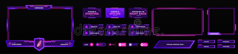 The Modern Theme for Twitch Screen Panel . the Overlay Frame Set Design ...