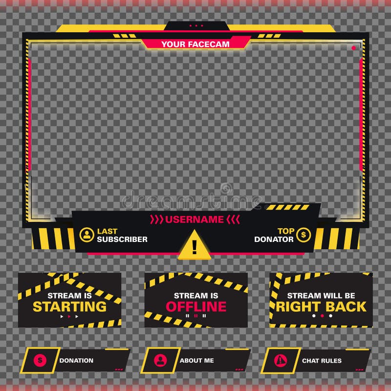 The Modern Theme for Twitch Screen Panel . the Overlay Frame Set Design ...
