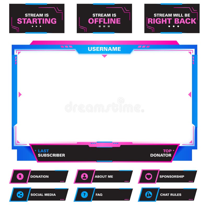 The Modern Theme for Twitch Screen Panel . the Overlay Frame Set ...