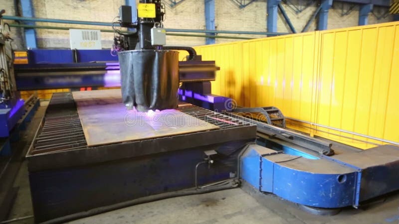 Modern Thermal Cutting Machine Works in Workshop Stock Video - Video of ...