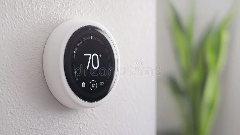 Modern Thermostat Display for Energy Efficiency Stock Illustration ...