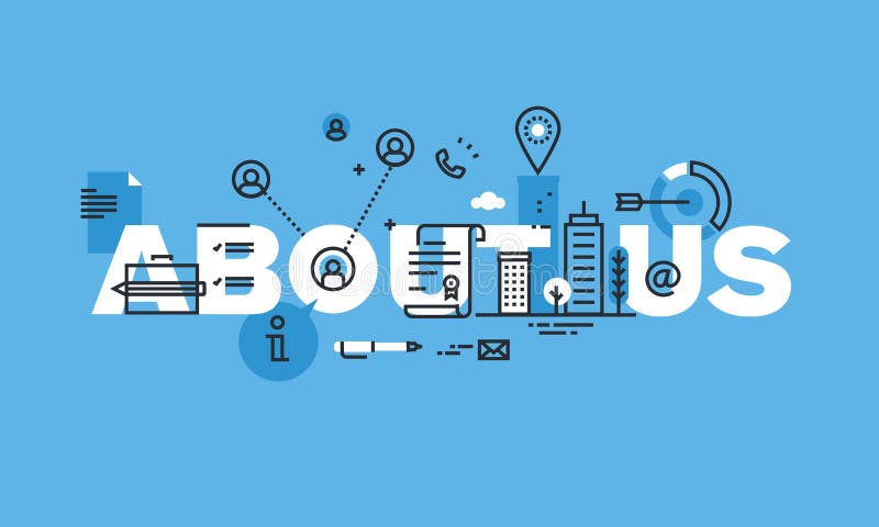 Modern Thin Line Design Concept for about Us Website Banner. Vector ...