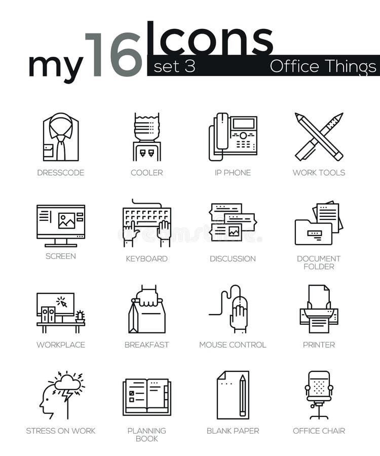 Basic - Office and Business Icons Stock Vector - Illustration of change ...