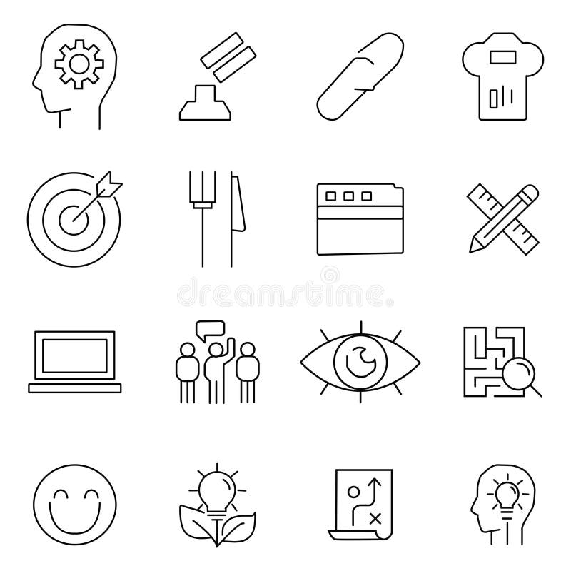 Modern Thin Line Icons Set of Doing Business Elements, Solution for ...