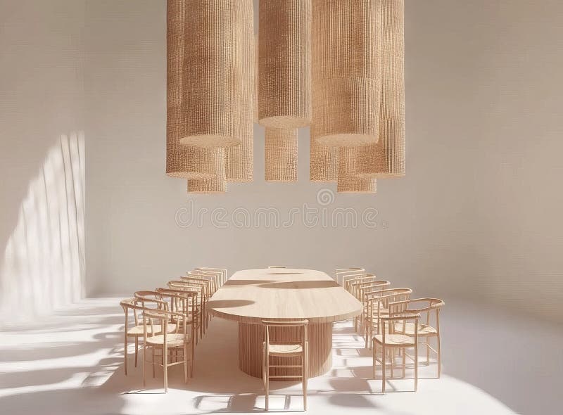 Modern Three-dimensional Layout of a Dining Room with a Dining Table ...