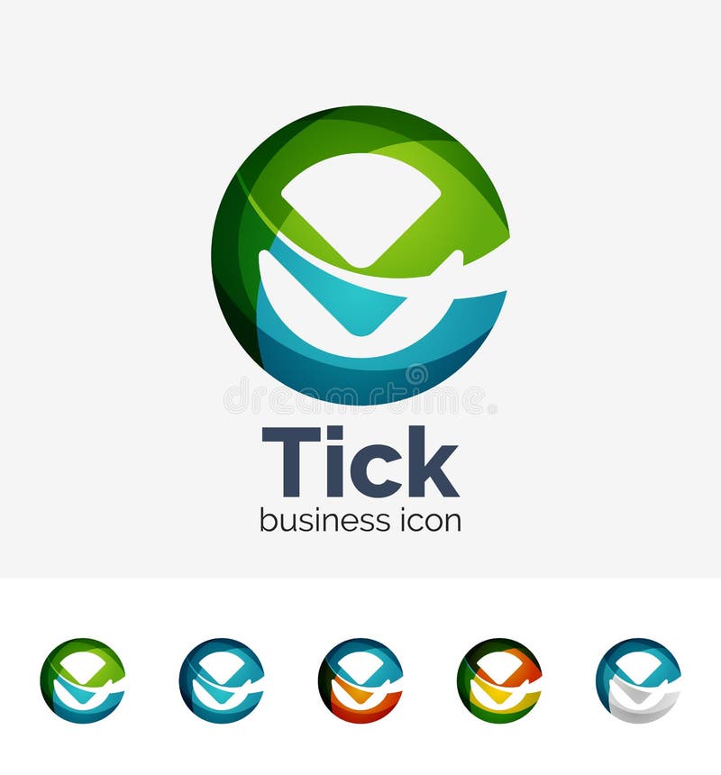 Modern Tick Abstract Wave Logo Mega Set Stock Vector - Illustration of ...
