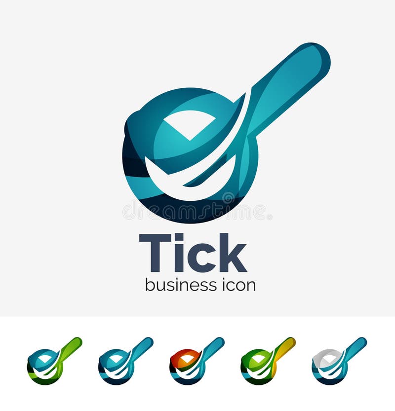 Modern Tick Abstract Wave Logo Set Stock Vector - Illustration of check ...