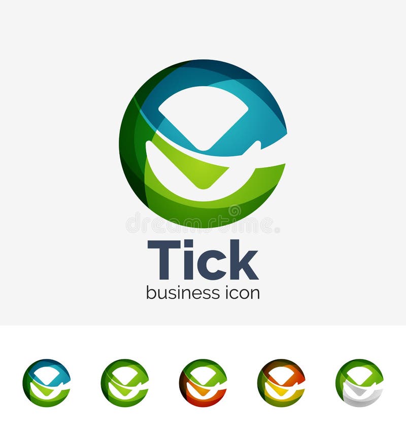 Modern Tick Abstract Wave Logo Set Stock Vector - Illustration of check ...