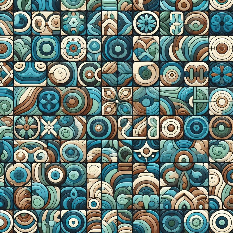 Modern Tile Pattern. Generative AI Stock Photo - Image of shapes ...