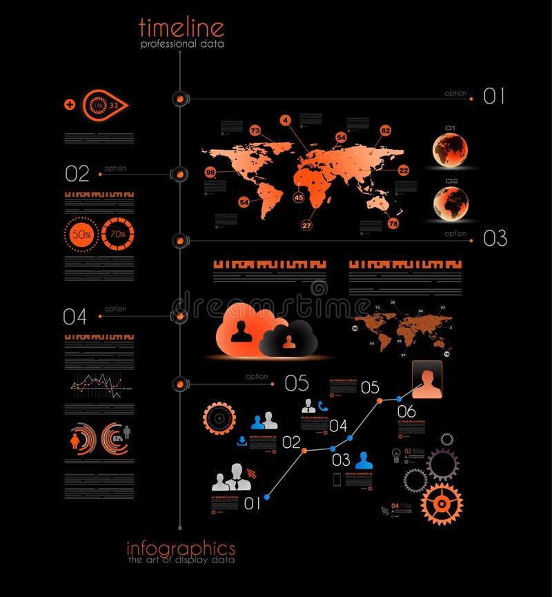 Modern Timeline Template with Flat UI Stock Illustration - Illustration ...