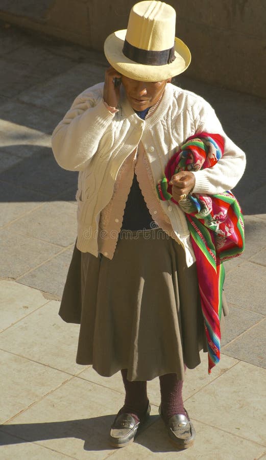 Modern Times in Native Peru Editorial Photo - Image of indian, mobile ...