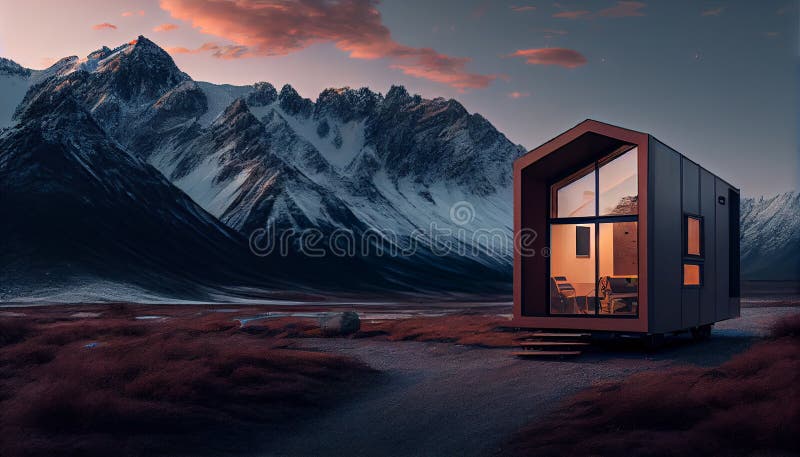 Modern tiny houses stock illustration. Illustration of finishing ...