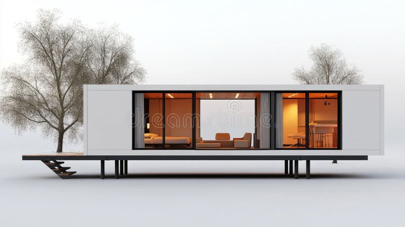 Modern Tiny Modular Home with Open Floor Plan and Customizable Interior ...