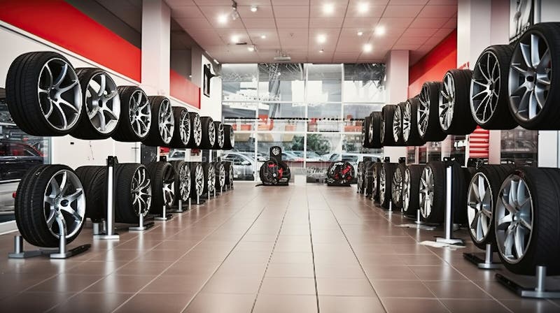 Modern Tire Store Interior, Generative AI Stock Illustration ...