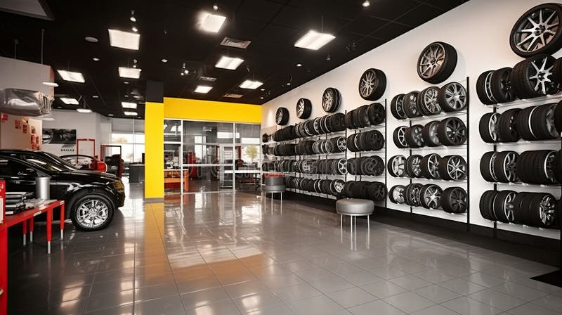 Modern Tire Store Interior, Generative AI Stock Illustration ...