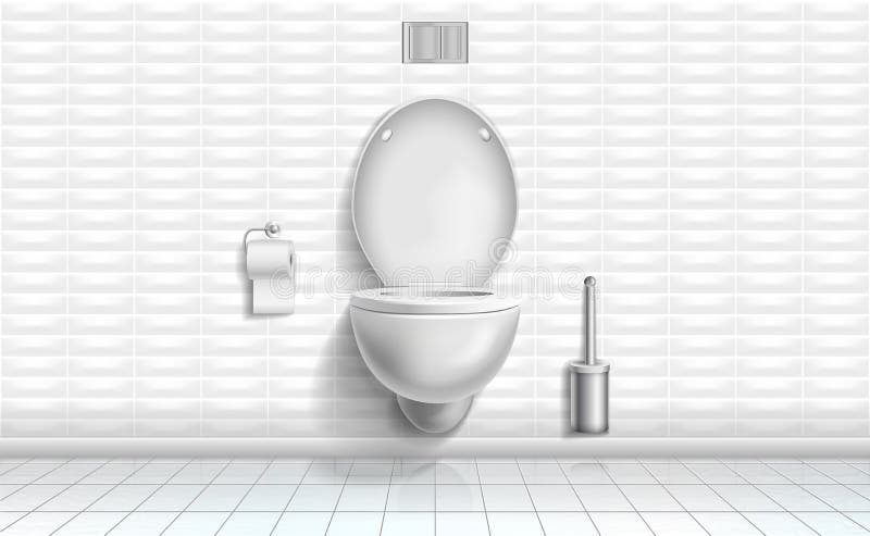 Modern Toilet Room Interior, 3d Realistic Vector Illustration Stock ...