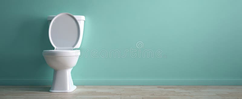 The Modern Toilet in a Stylish Turquoise Bathroom Setting..AI Generated ...