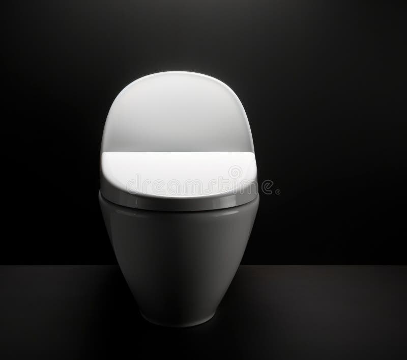 A Modern Toilet with a White Seat and Lid, AI Stock Illustration ...