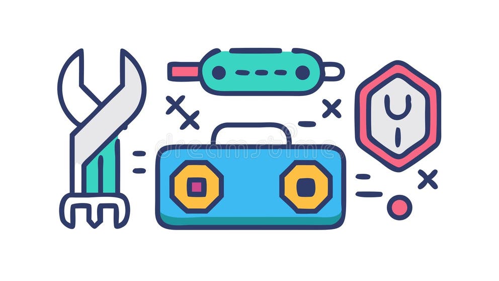 Modern Tool Box and Repair Kit Vector Illustration, Home Maintenance ...