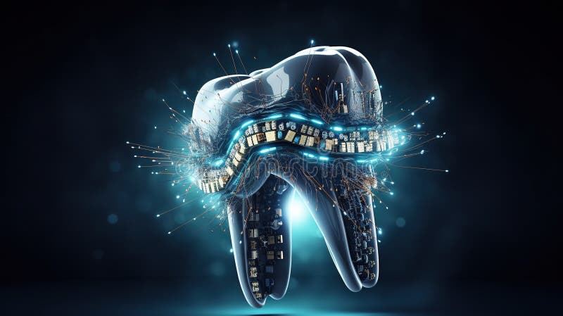 Modern Tooth with Advanced Future Technology Healing and Protection ...