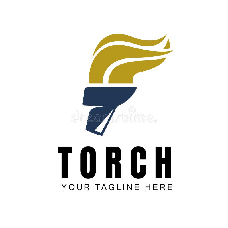 Modern Torch Flame Emblem Guiding Light Logo Stock Vector ...