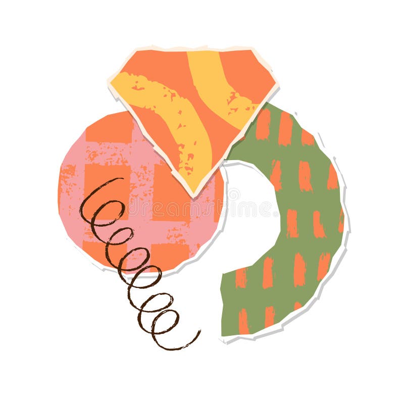 Modern Torn Paper Composition. Trendy Paper Collage in Vibrant Color ...