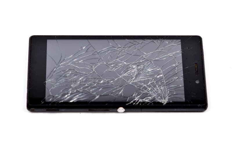 Repairing of Damaged Phone with Broken Screen Stock Image - Image of ...