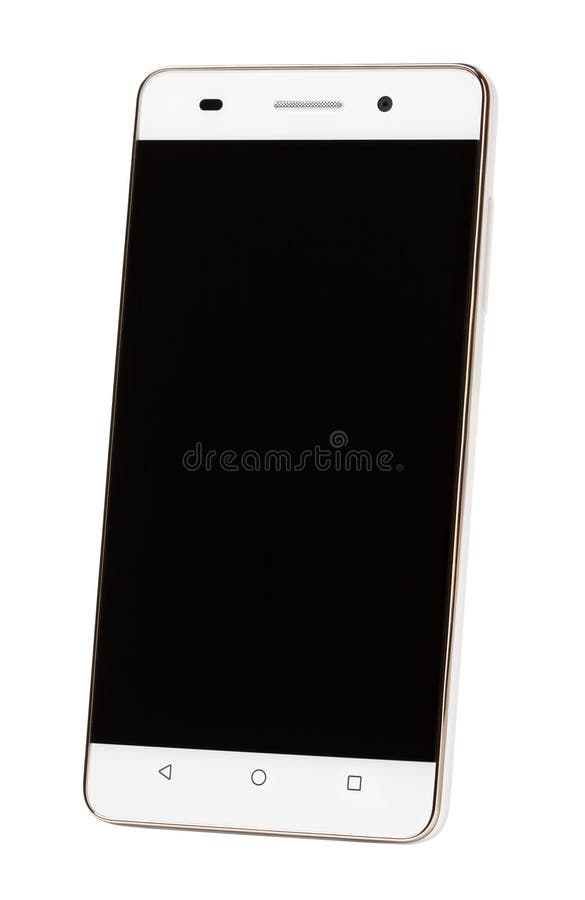 Modern Touch Screen Smartphone Isolated on White Stock Image - Image of ...