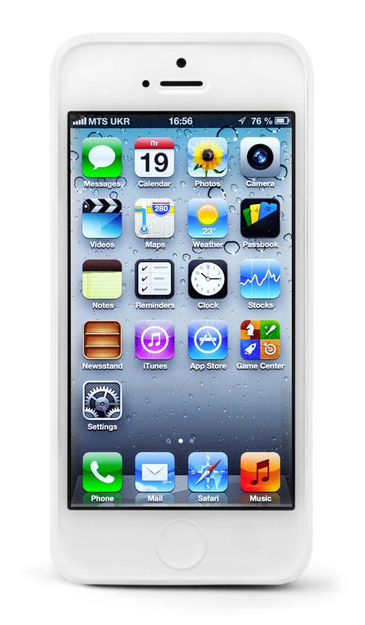 Modern Touch Screen Smartphone Isolated on White Editorial Photography ...