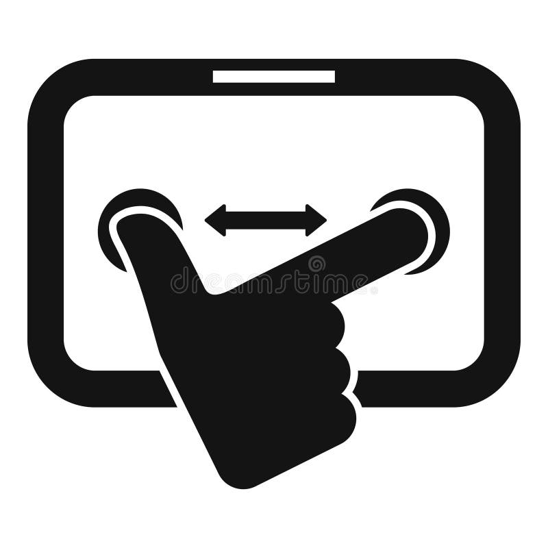 Black and White Icon Illustrating a Finger Swiping Gesture on a ...