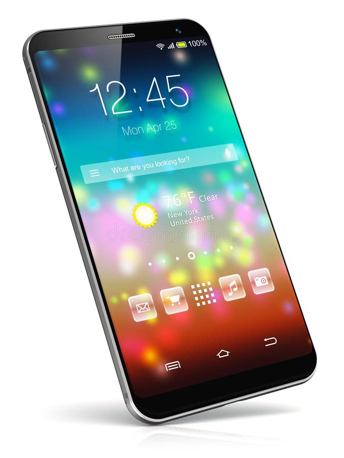 Modern Smartphone with Touchscreen Interface Stock Illustration ...