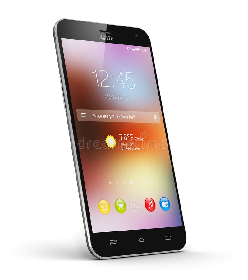 Modern Touchscreen Smartphone Stock Illustration - Illustration of ...