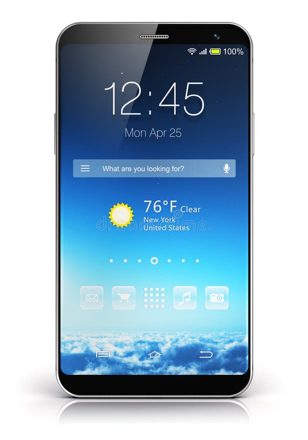 Modern Smartphone with Touchscreen Interface Stock Illustration ...