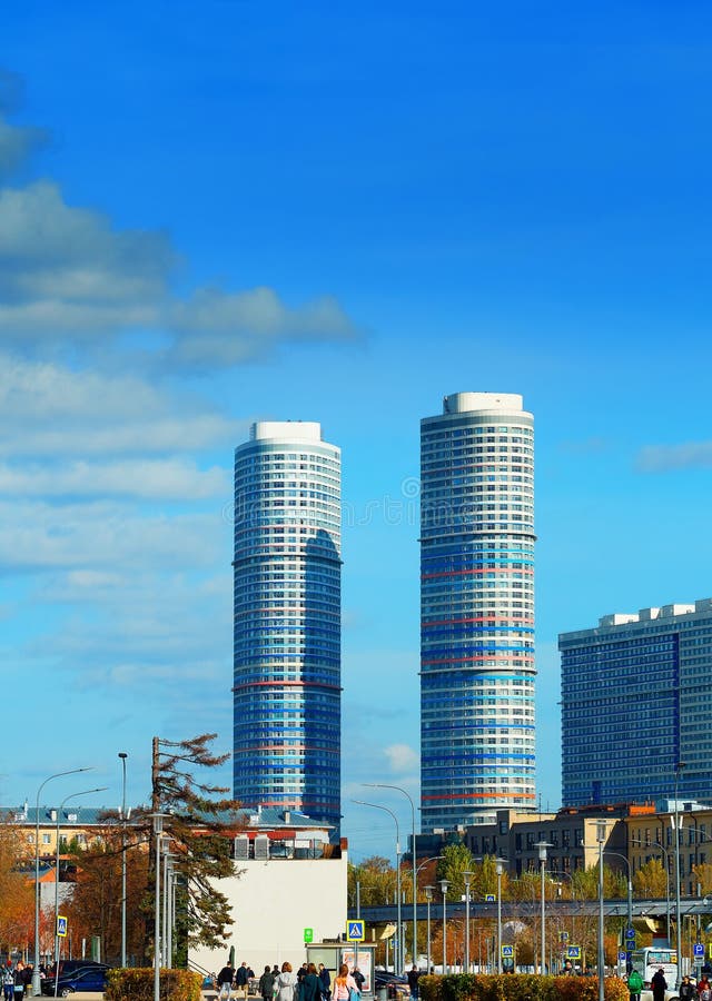 Modern Tower Buildings in Moscow City Backdrop Stock Photo - Image of ...
