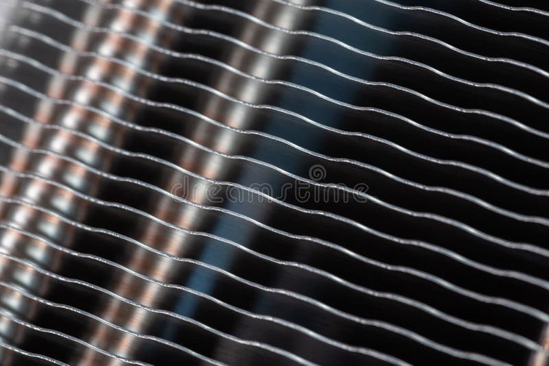 Modern Tower Heat Radiator Closeup Macro Background with Selective ...
