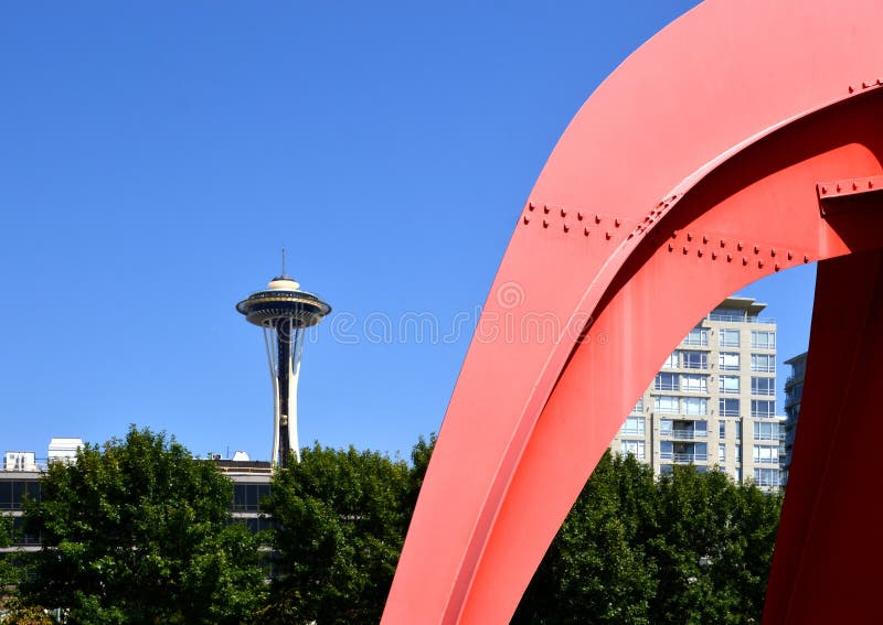 Modern Tower Space Needle at the Seattle Center, Washington Editorial ...